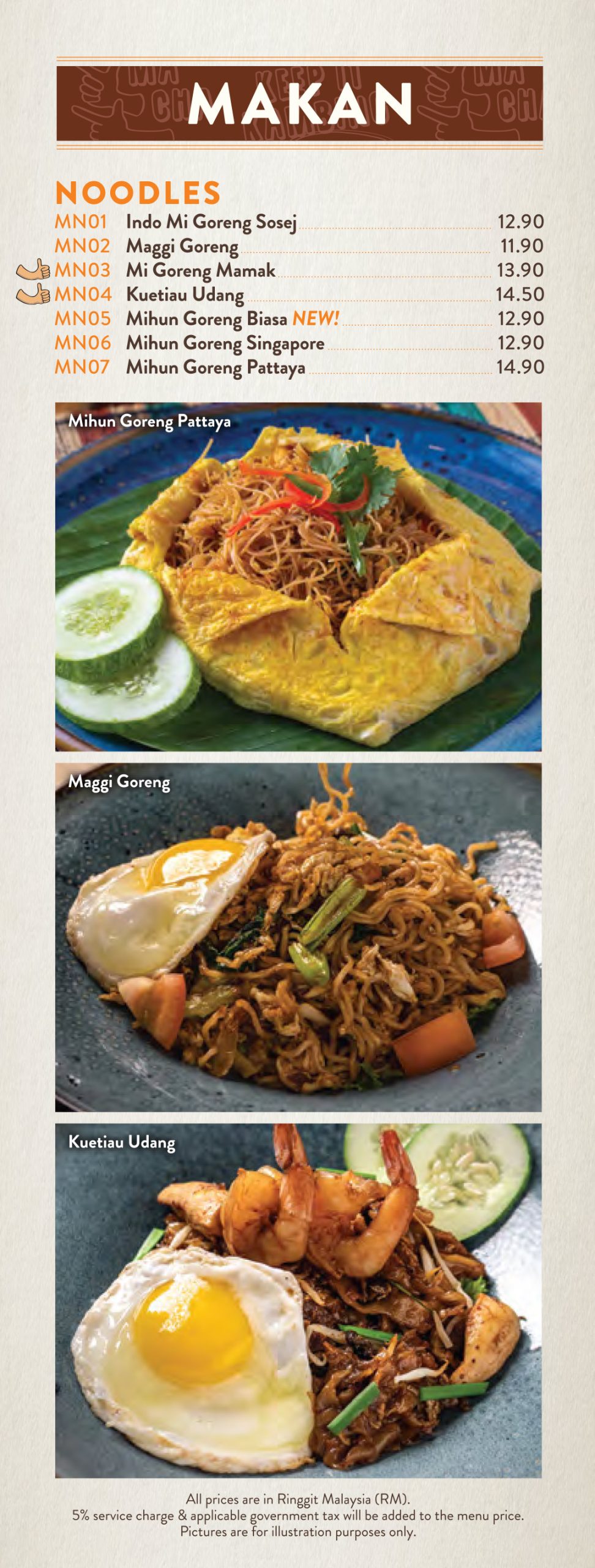 Our Menu - Teh Tarik Place