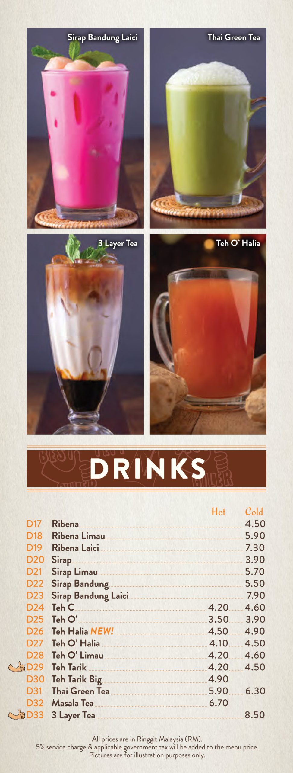 Our Menu - Teh Tarik Place