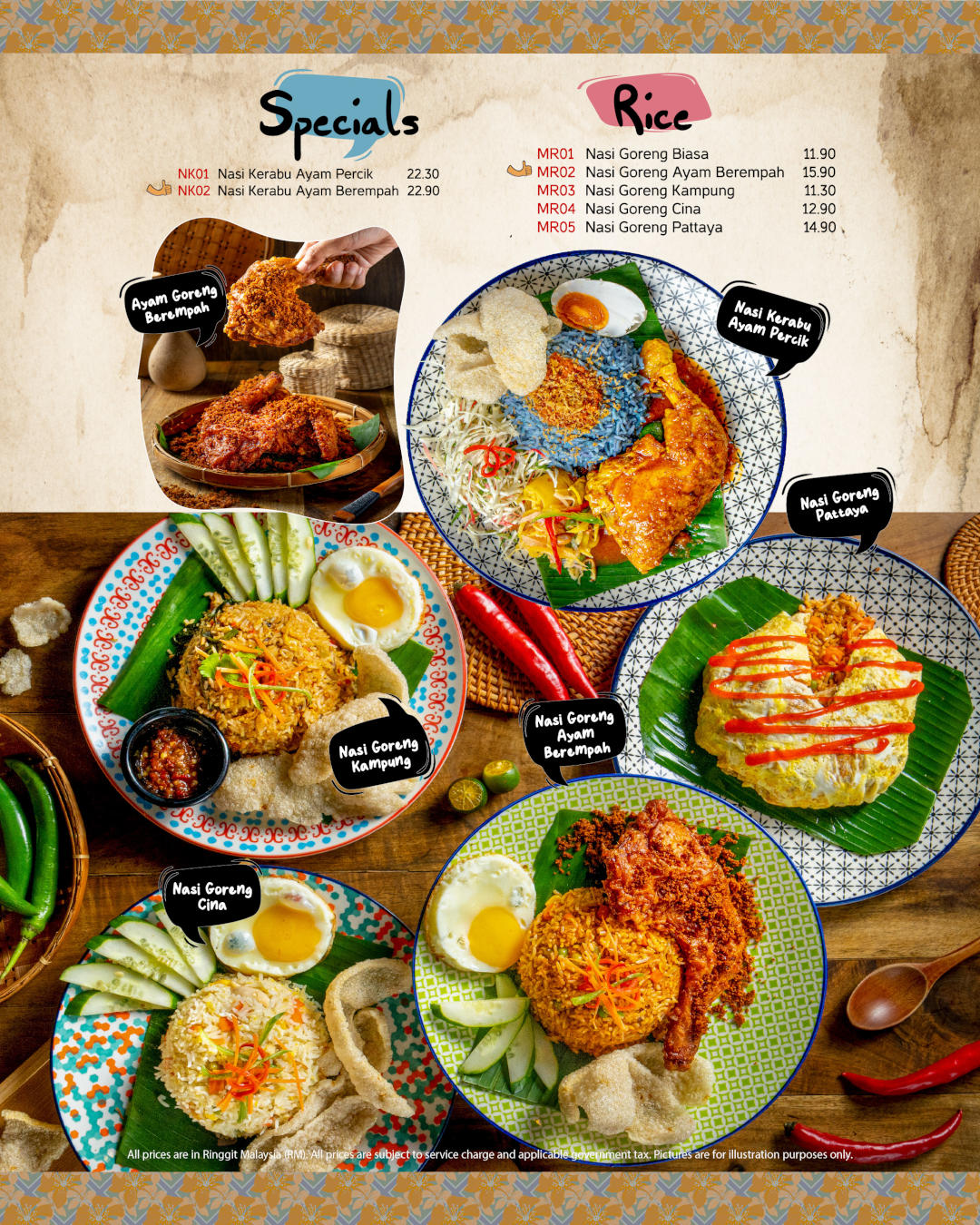 Our Menu - Teh Tarik Place